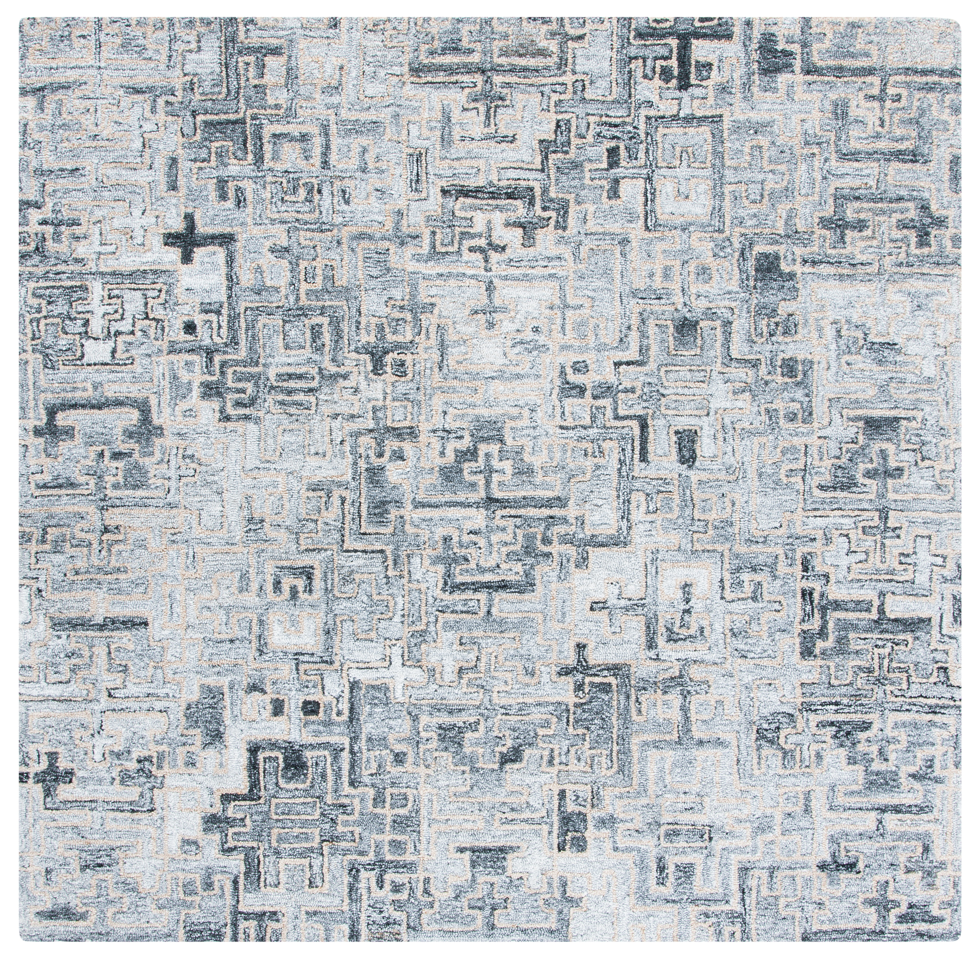 Safavieh Hand Tufted Abstract Collection Ivory / Black Area Rugs ...