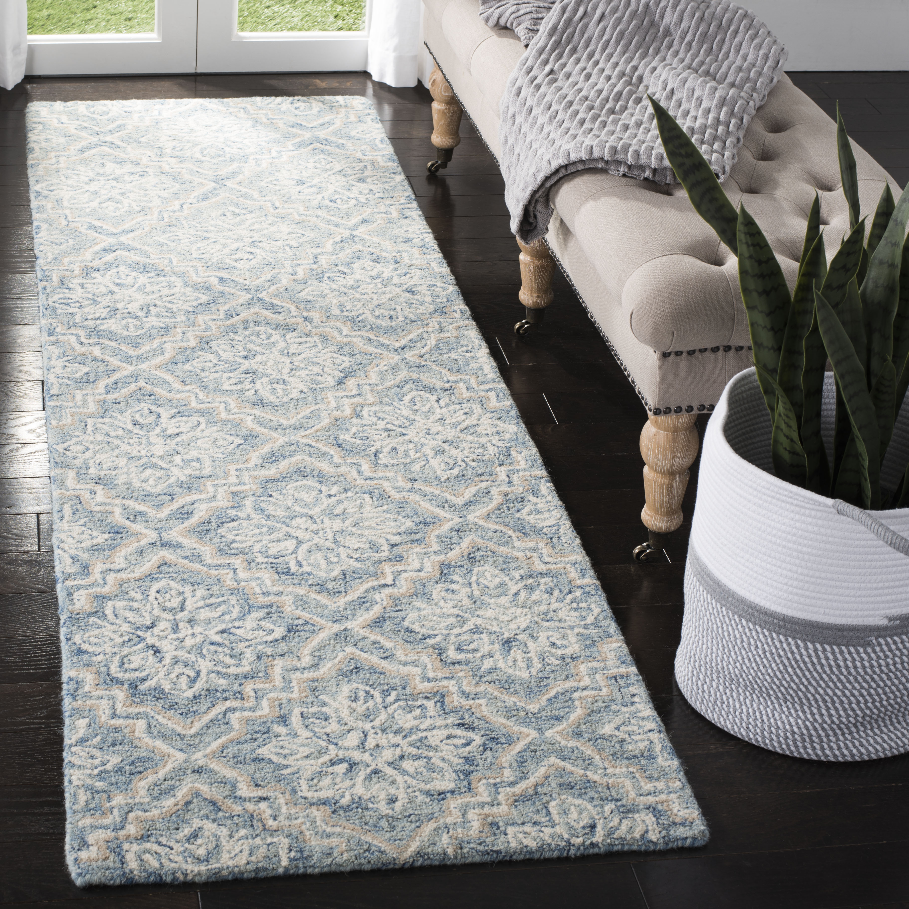 Safavieh Hand Tufted Abstract Collection Blue / Grey Area Rugs ...