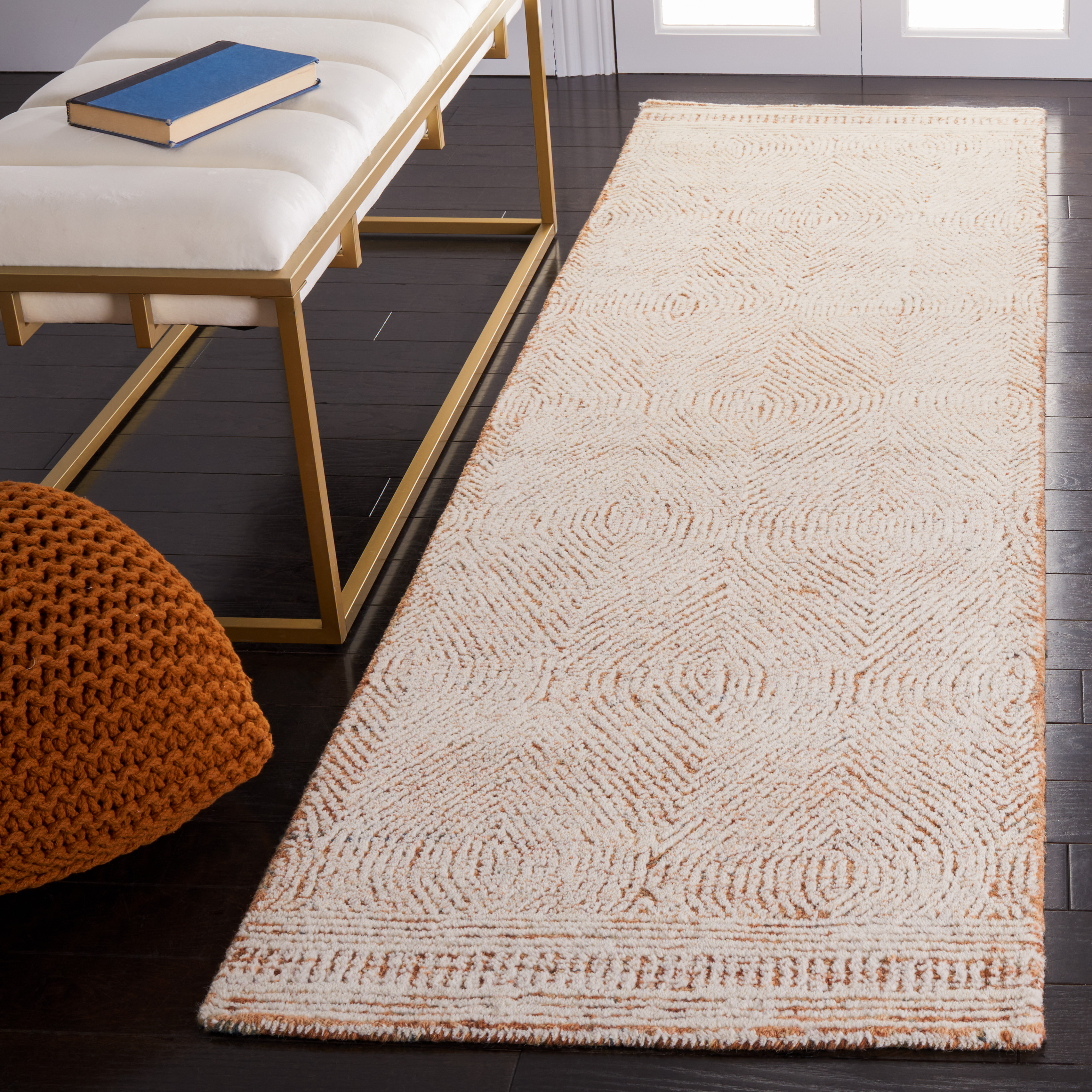 Safavieh Hand Tufted Abstract Collection Ivory / Rust Area Rugs ...