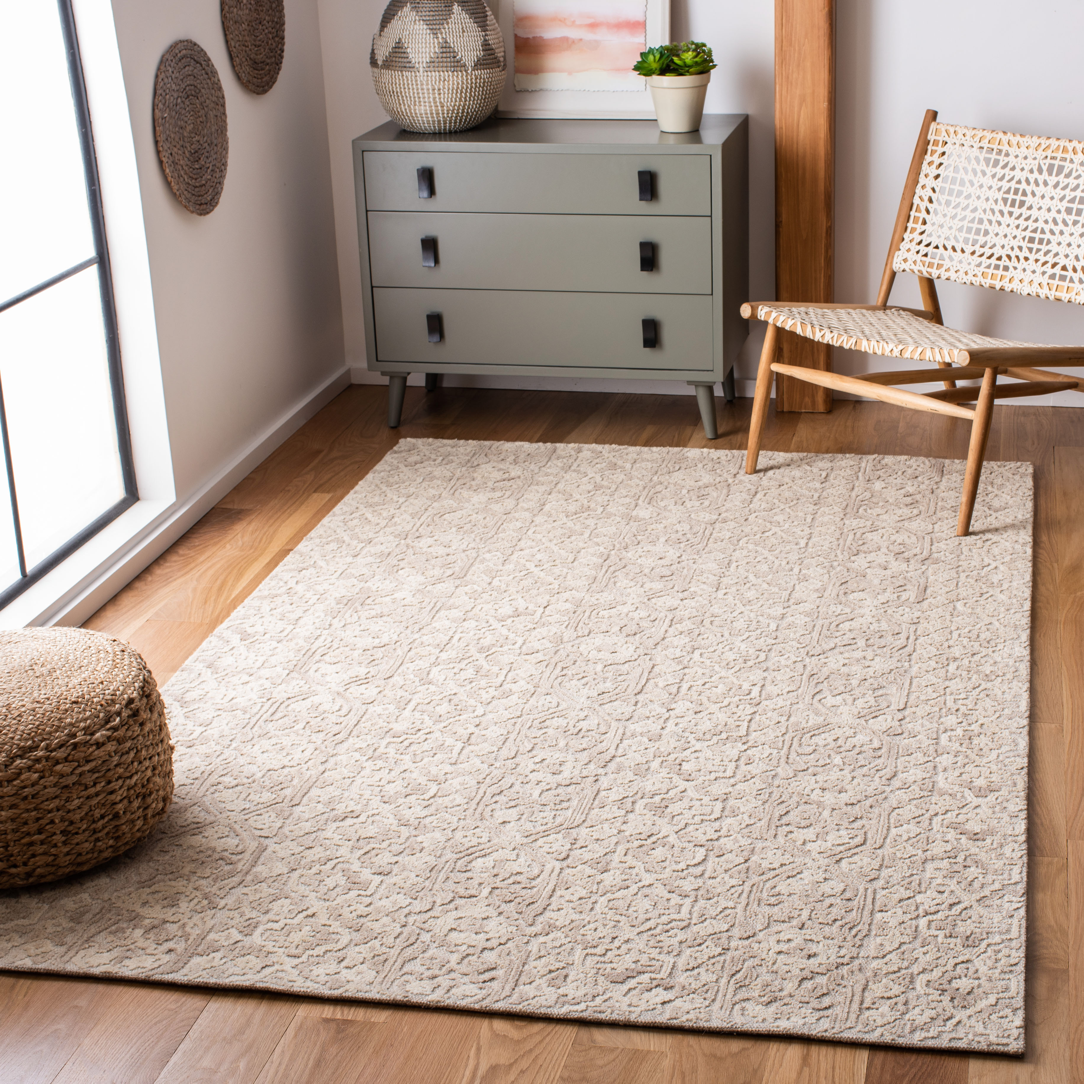 Safavieh Hand Tufted Abstract Collection Beige / Light Brown Area Rugs ...