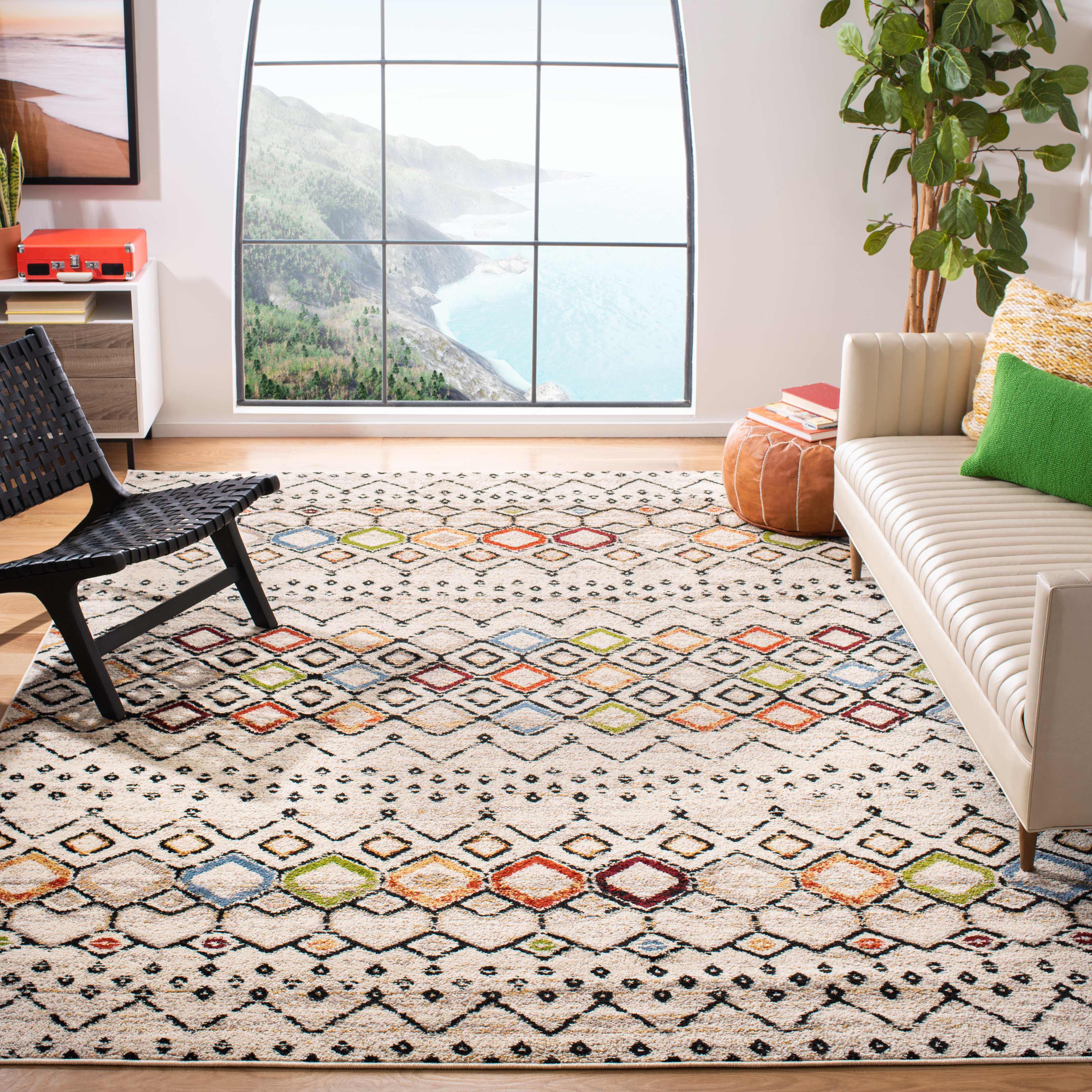 Safavieh Power Loomed Amsterdam Ivory / Multi Area Rugs - AMS108K | eBay