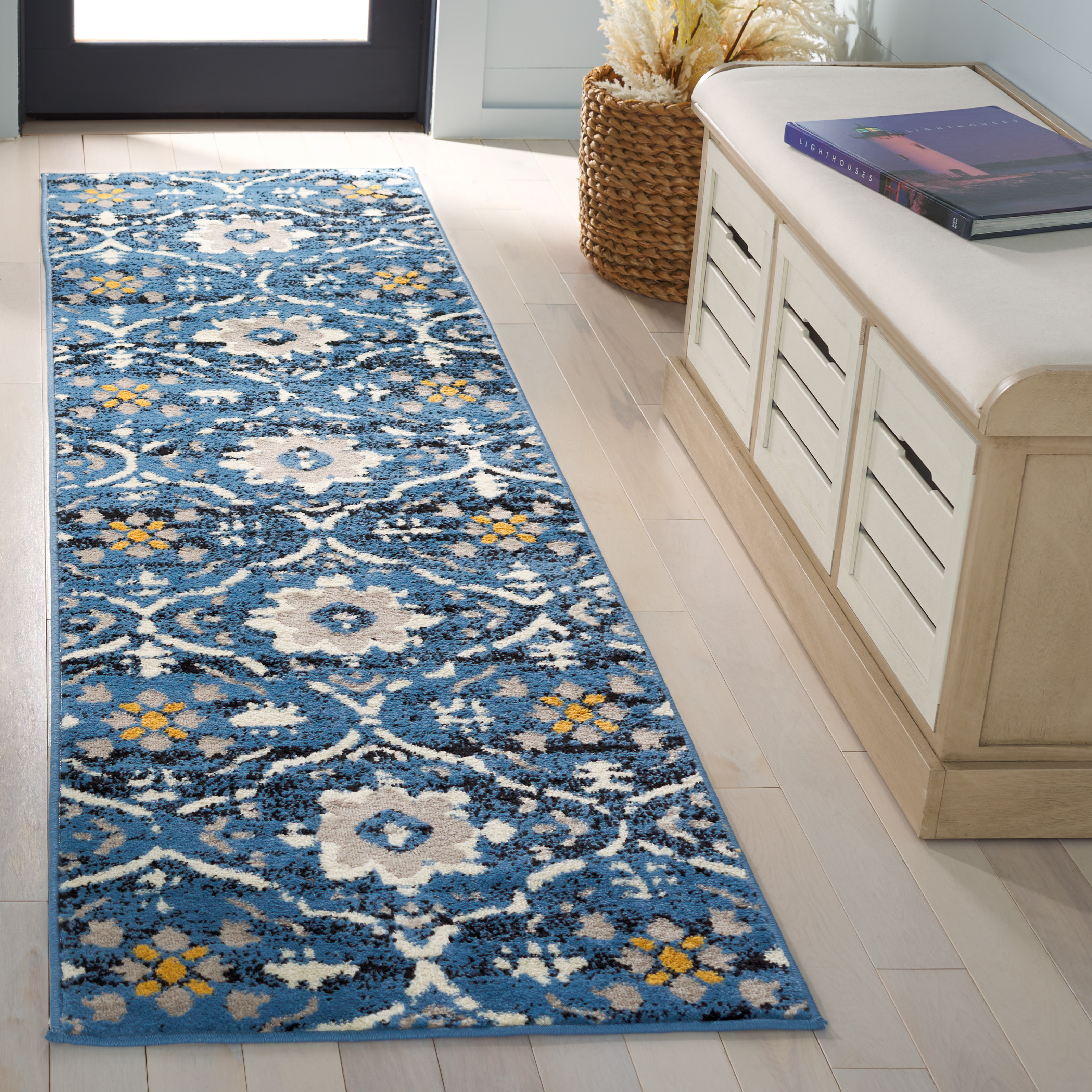 Safavieh Power Loomed Amsterdam Blue / Cream Area Rugs - AMS113M | eBay